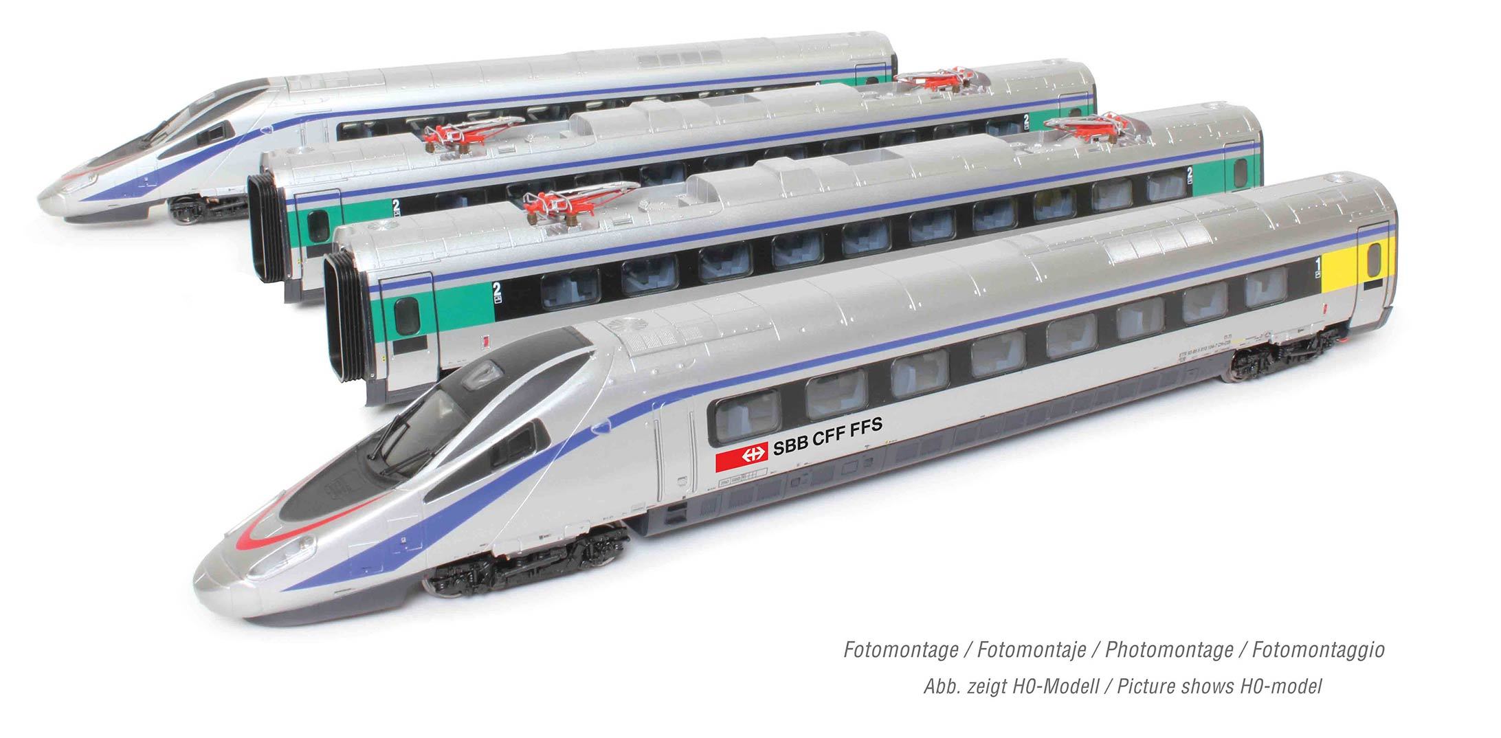 ARNOLD 2470 SBB, 4-unit base set EMU class ETR 610 in Cisalpino -livery ...