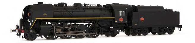 ARNOLD 2484 SNCF, 141R 840 steam locomotive, mixed wheels, black/yellow ...