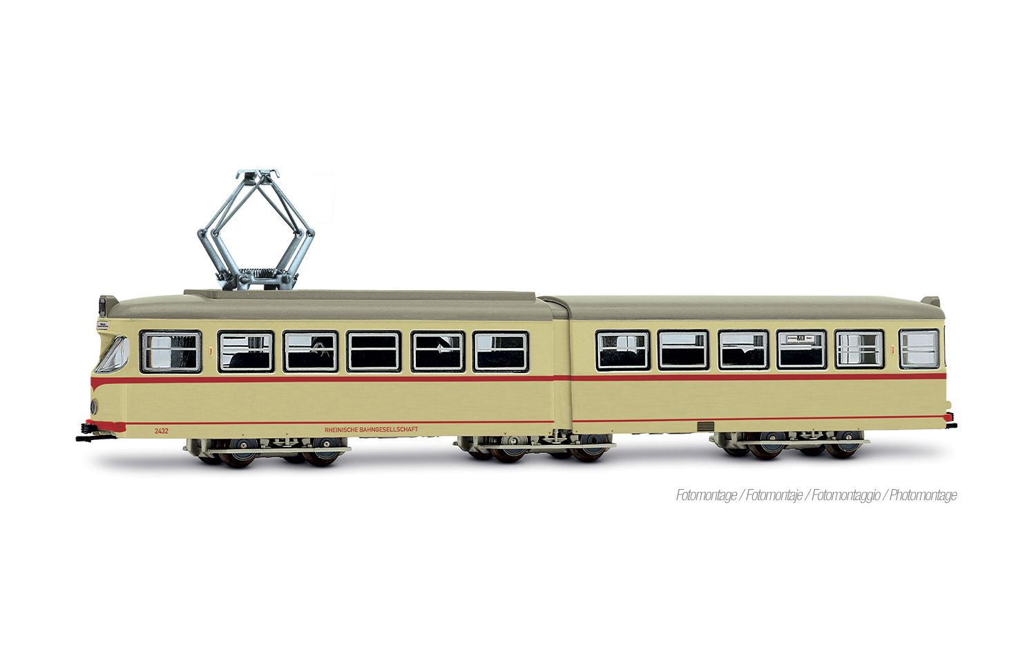 ARNOLD 2613S Tram Duewag GT6, one front light, beige/red livery ...