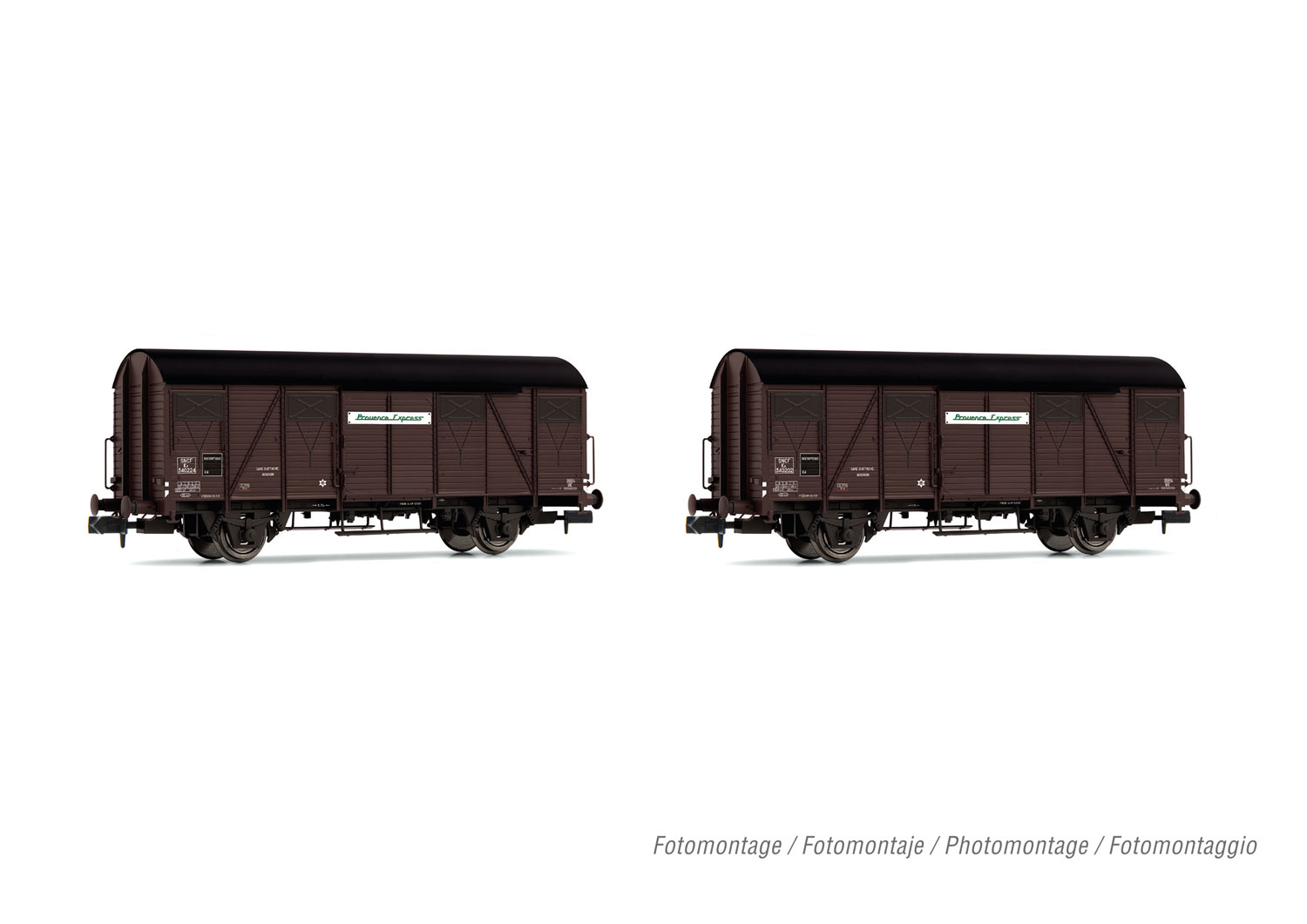 ARNOLD 6571 SNCF Provence Express , 2-unit pack covered 2-axle wagons ...