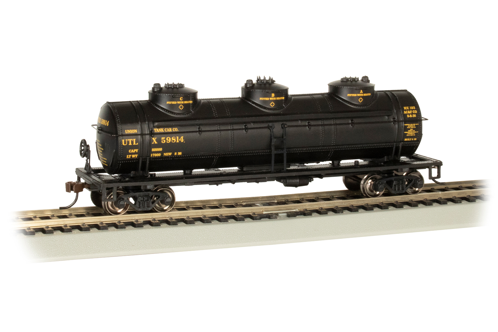 BACHMANN 17109 40 Three-Dome Tank Car - Utlx #59814 - vasutmodell.com