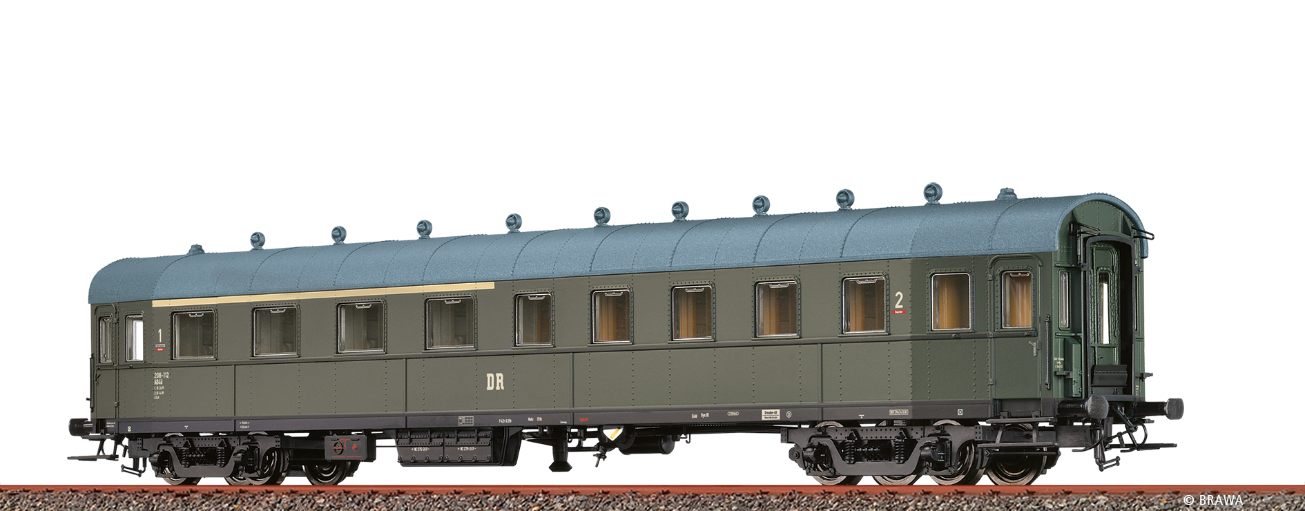 BRAWA 45327 H0 Schnellzugwagen AB4ü DR, III - vasutmodell.com