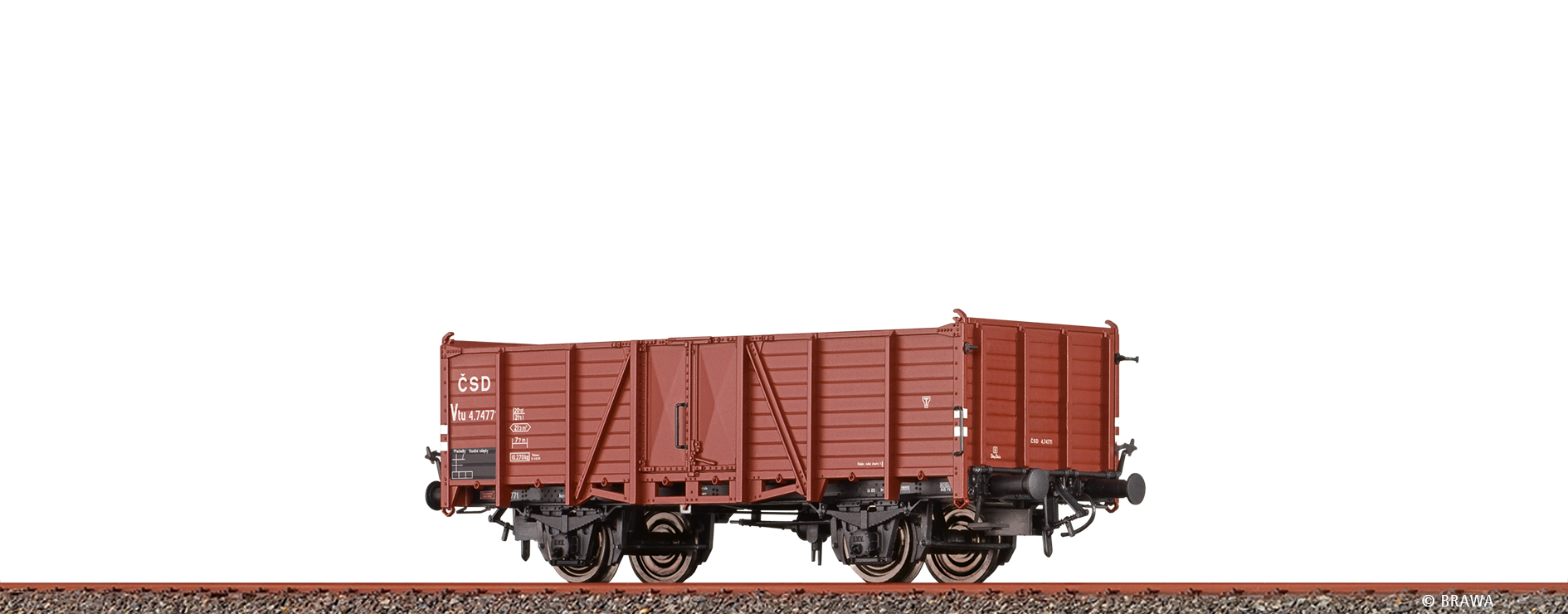 BRAWA 48452 H0 Offener Güterwagen Vtu CSD - vasutmodell.com
