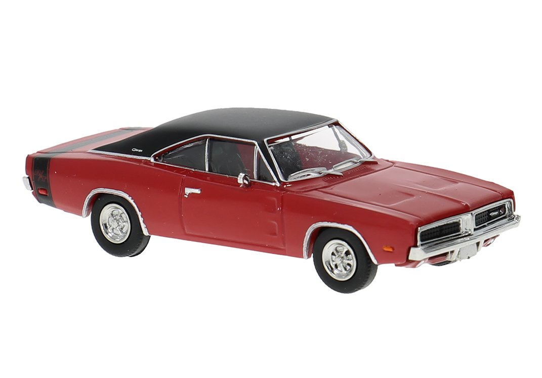 BREKINA 18003 Brekina, Dodge Charger, rot/schwarz, 1969, 1:87 ...