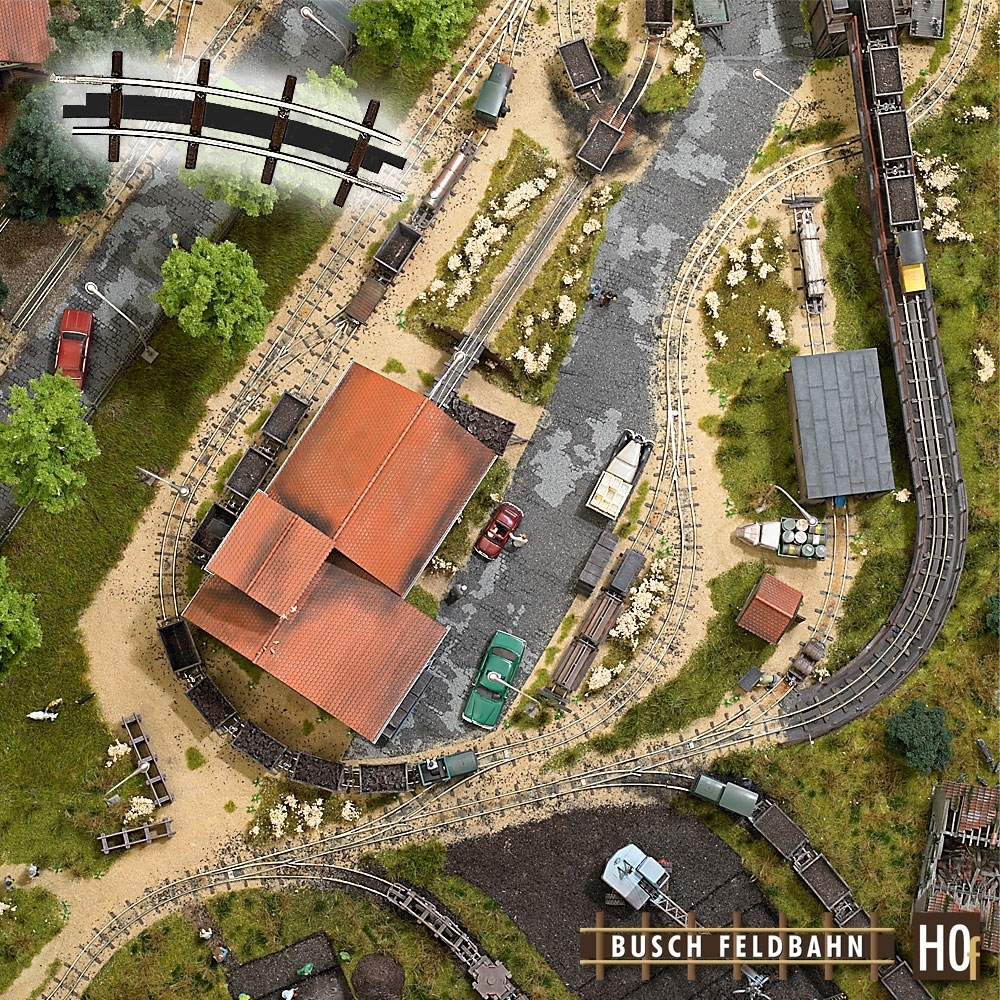 BUSCH 12322 H0f Íves sín, R 115, 22,5° (2 db) - vasutmodell.com