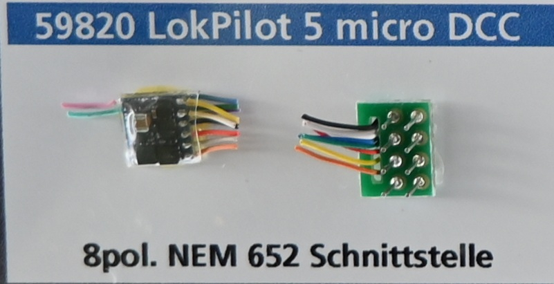 ESU 59820 LokPilot 5 micro DCC, 8-tűs, NEM652 (TT, N) - vasutmodell.com