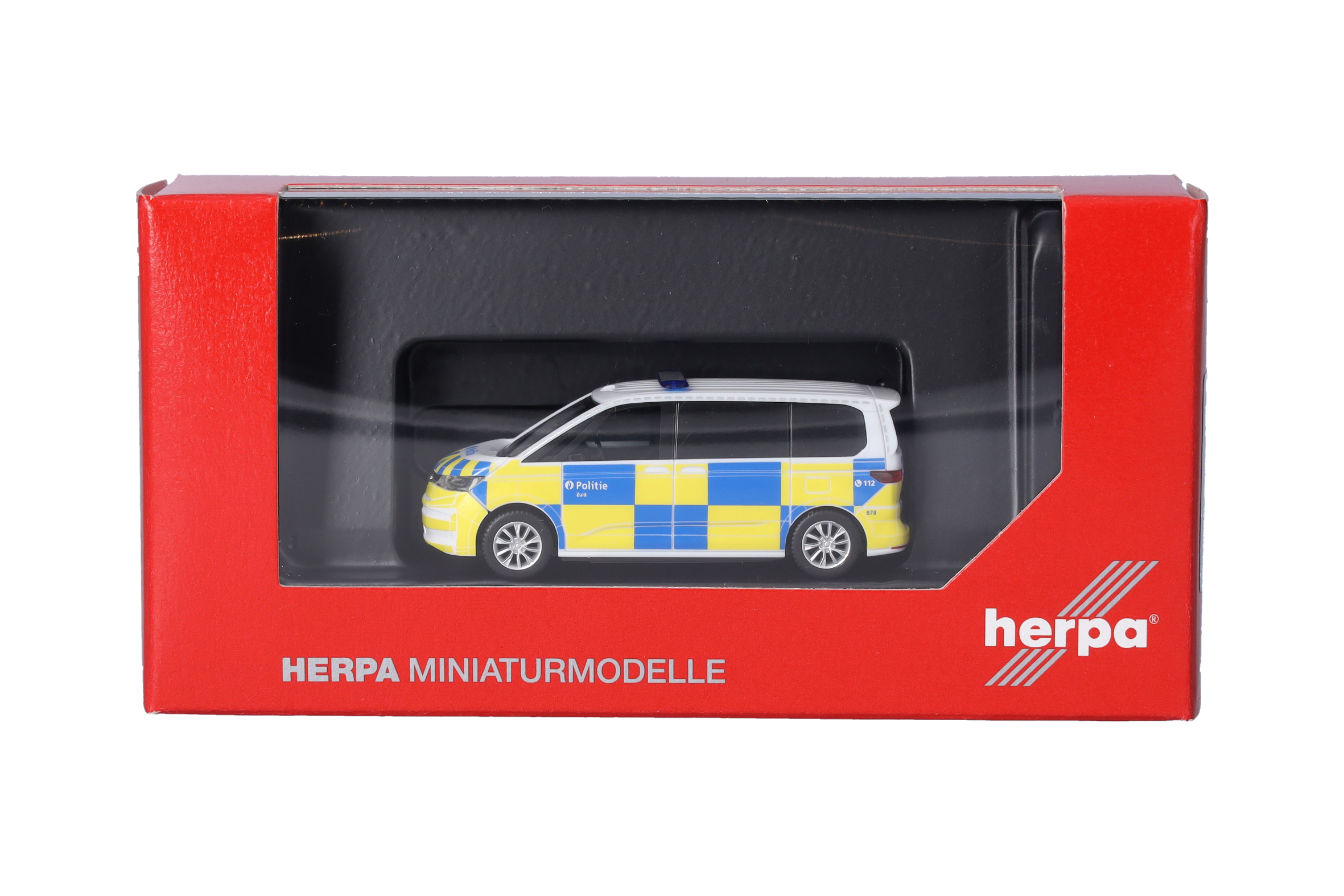HERPA 098670 VW Multivan (2022) Politie/Police (Belgien) - vasutmodell.com