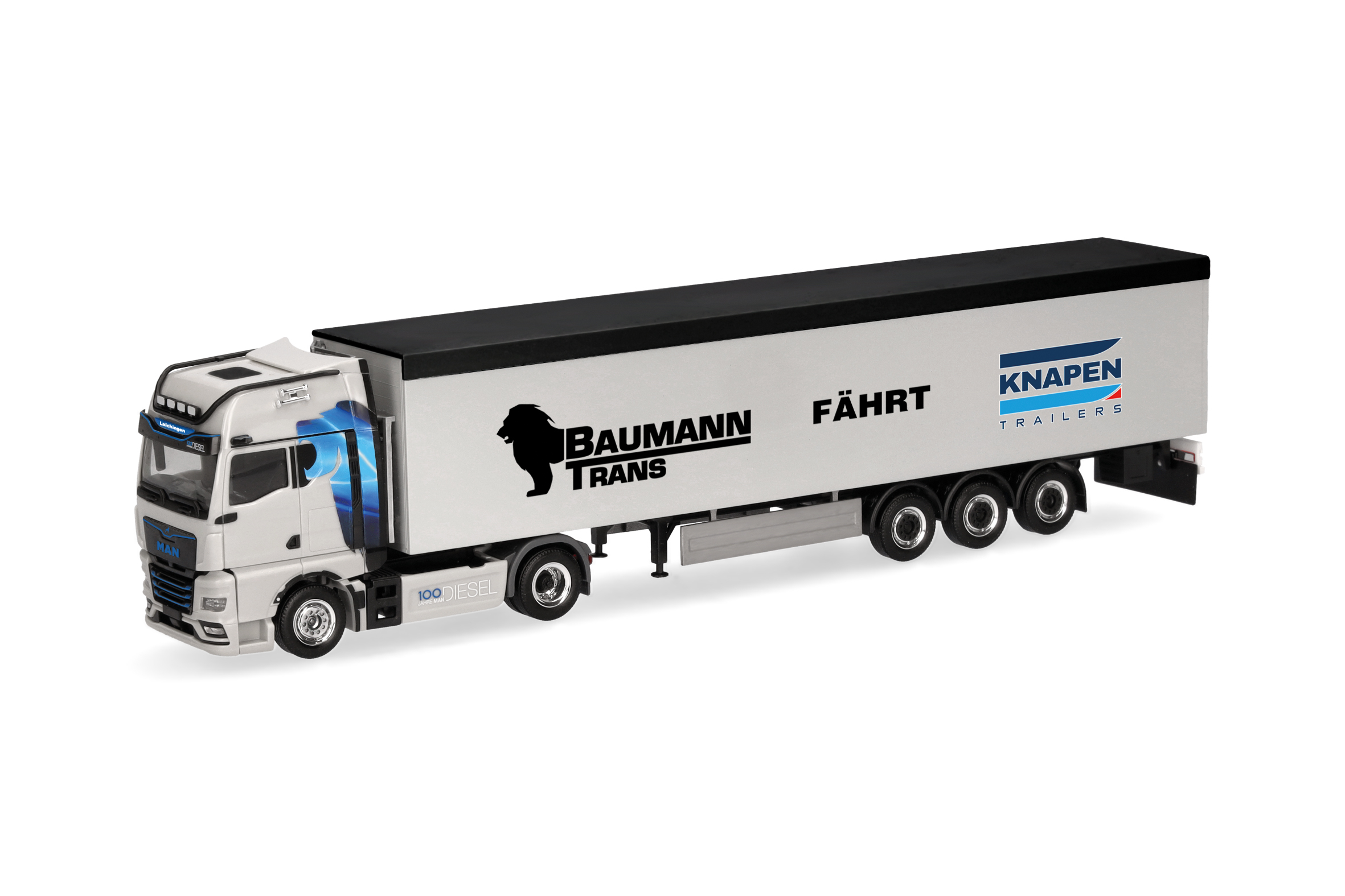 HERPA 320085 MAN TGX GX Schubboden-Sattelzug Baumann/Knapen ...