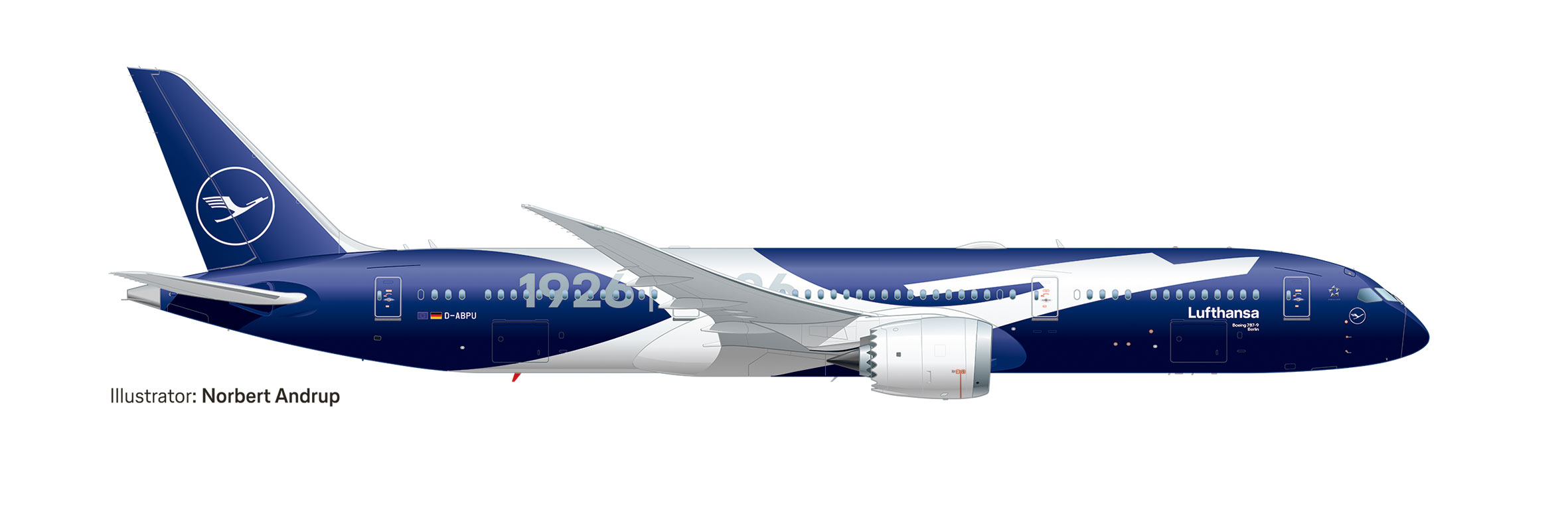 Herpa 538947 B787 9 Lufthansa 100 Jahre Vasutmodell
