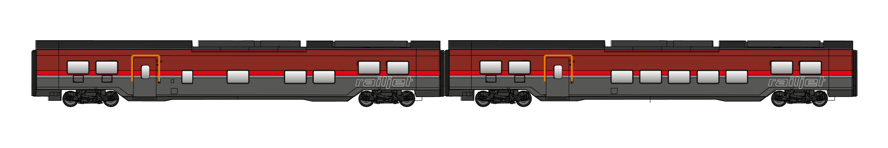 JÄGERNDORFER 72210 H0 DC HighEnd 2 tlg Railjet 2, ÖBB, VI - vasutmodell.com