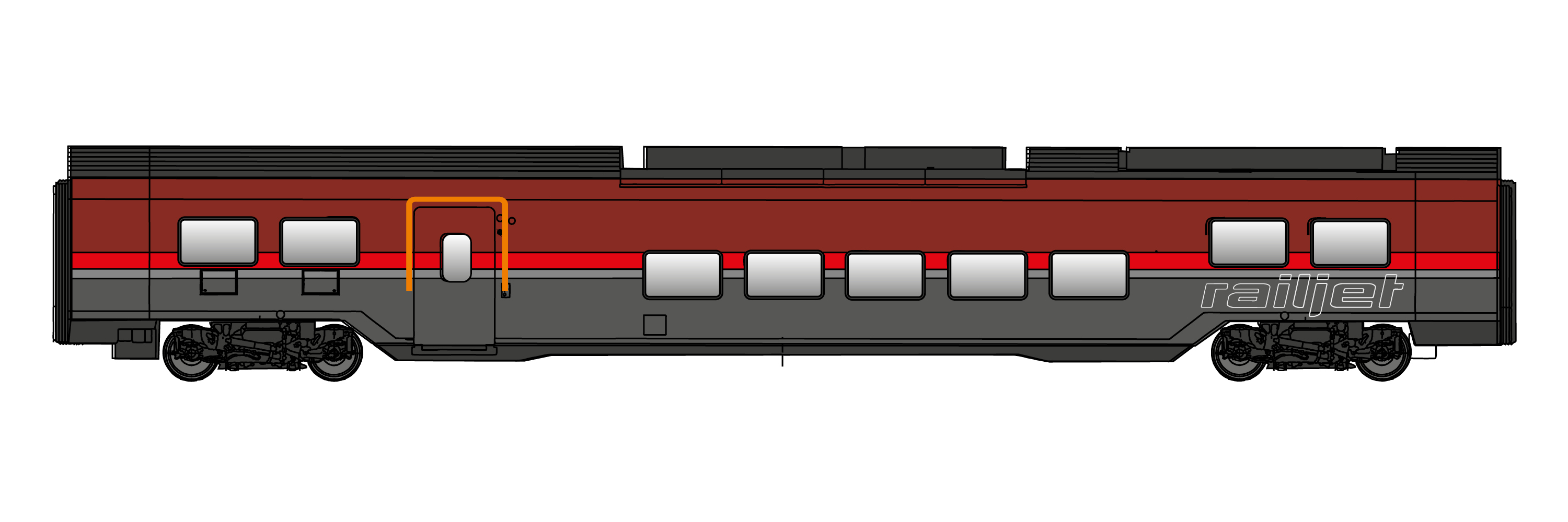 JÄGERNDORFER 72210 H0 DC HighEnd 2 tlg Railjet 2, ÖBB, VI - vasutmodell.com