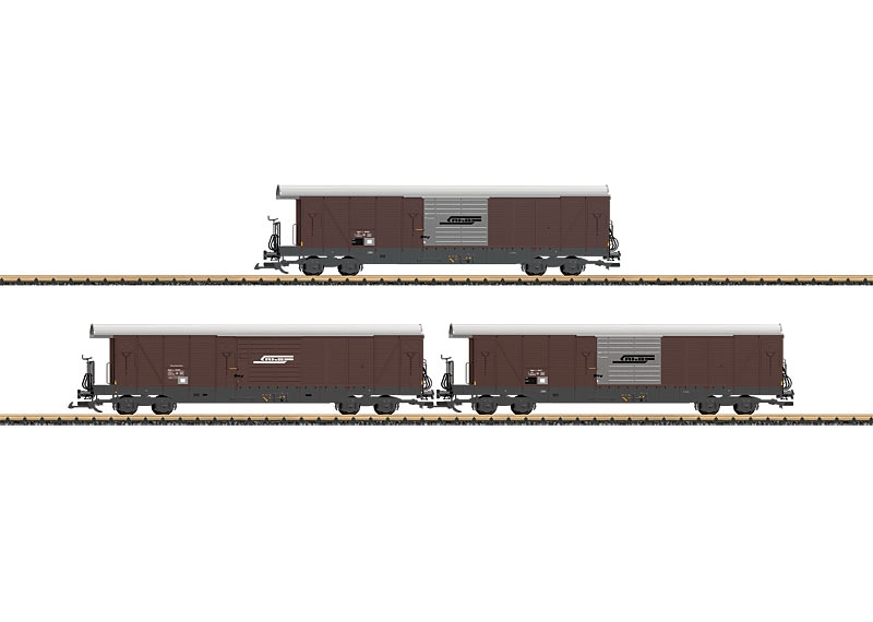 LGB 40080 RhB Güterwagenset Gak-V, IV - vasutmodell.com
