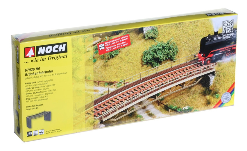 NOCH 67026 Laser-Cut építőkészlet: Brückenfahrbahn gebogen R2 ...