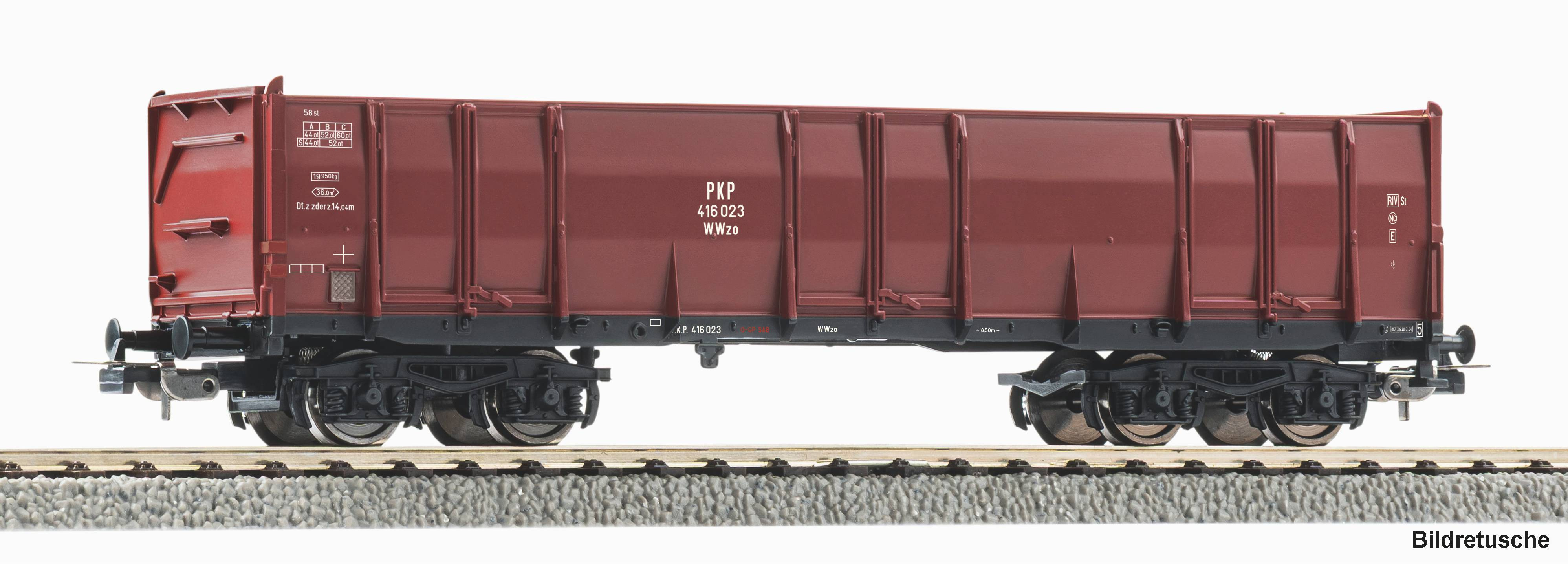 PIKO 54178 4-achs. offener Güterwg. PKP III - vasutmodell.com