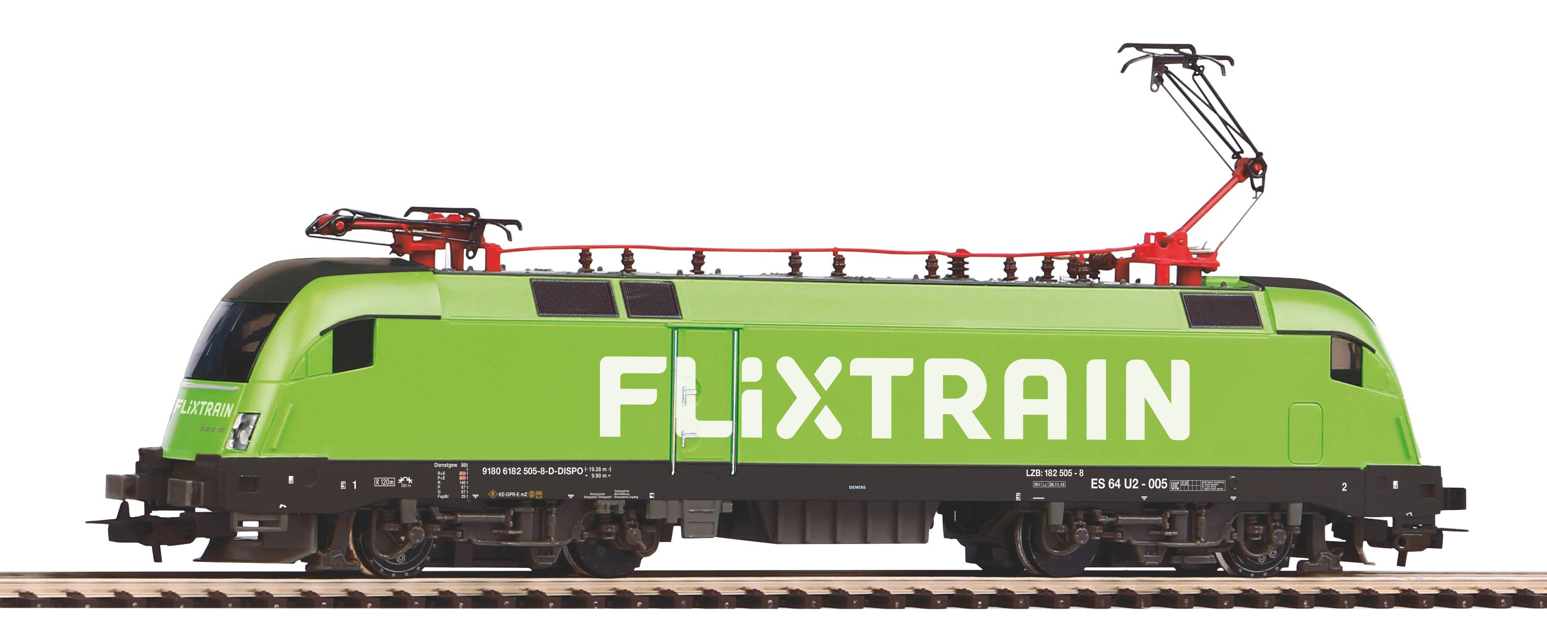 PIKO 57824 H0 AC villanymozdony Taurus Flixtrain VI + 8pol. Dec. mfx ...