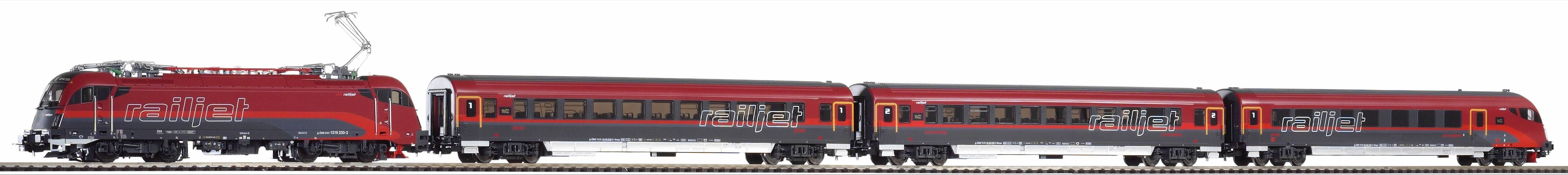 PIKO 58131 Railjet szerelvény, Rh1216 + 2 személykocsi + 1 vezérlőkocsi ...