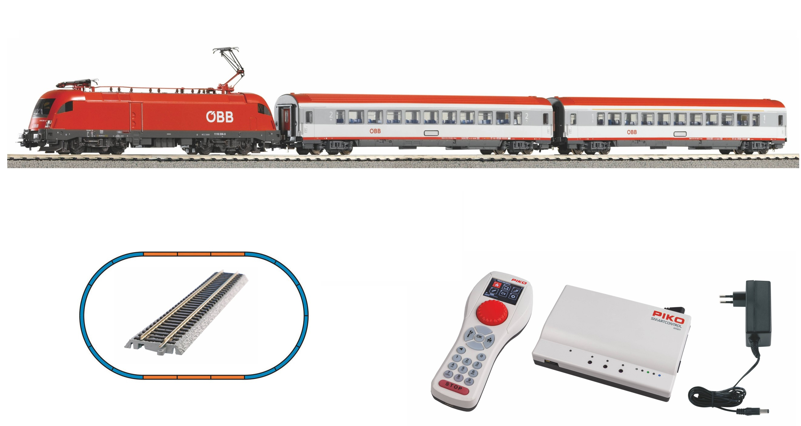 PIKO 59104 Digitális kezdőkészlet: ÖBB Taurus mit 2 Schnellzugwg. A ...