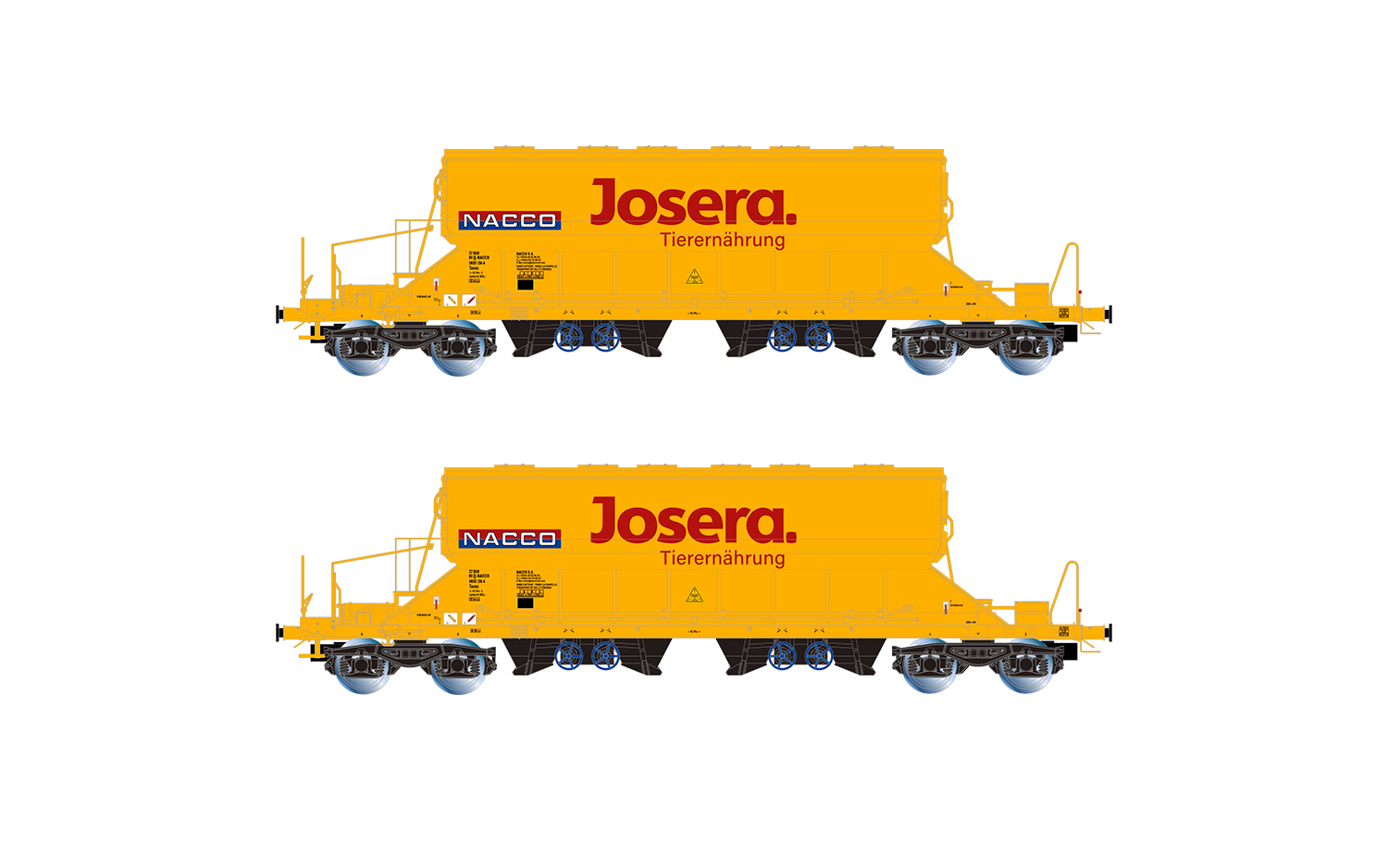Rivarossi 6546 NACCO, 2-unit pack Taoos hopper wagons, yellow livery ...