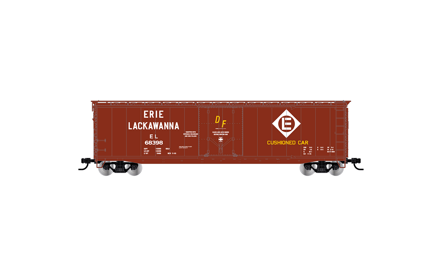 Rivarossi 6664D Erie Lackawanna, plug door boxcar, with roof walkway ...