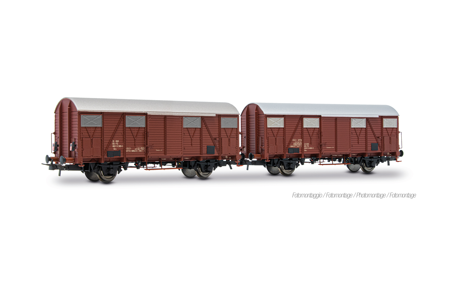 Rivarossi 6696 FS, 2-unit pack Ghs wagons with low aerators, brown ...