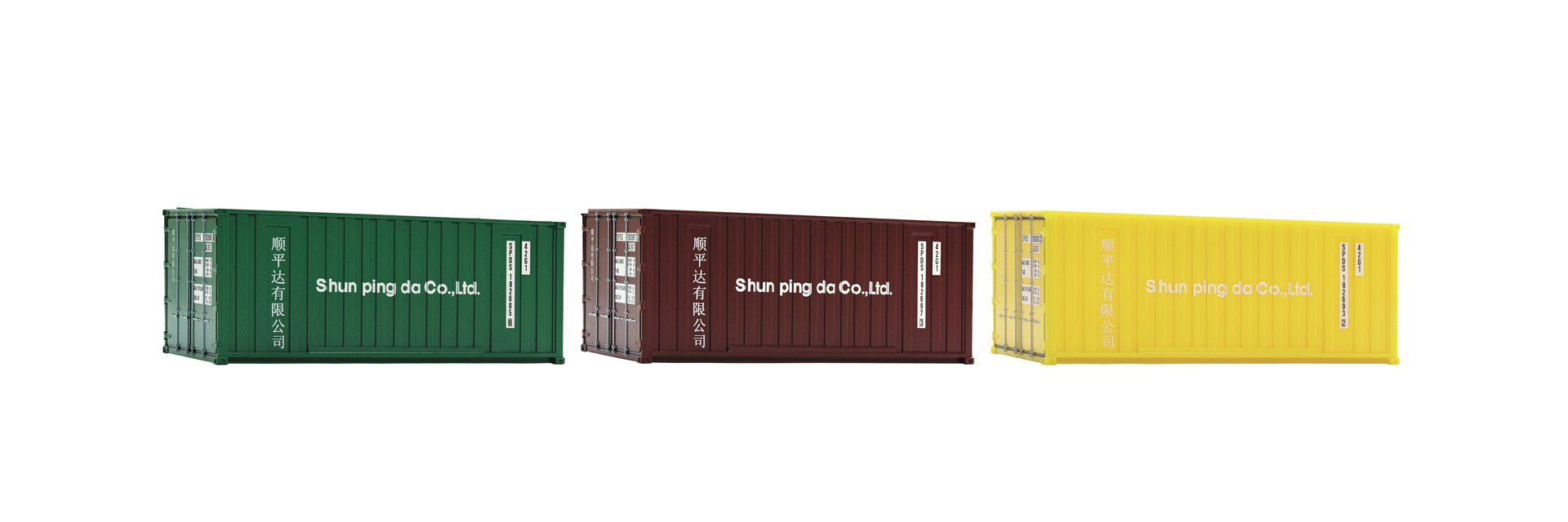 ROCO 05217 3-tlg. Set 20ft. Container - vasutmodell.com