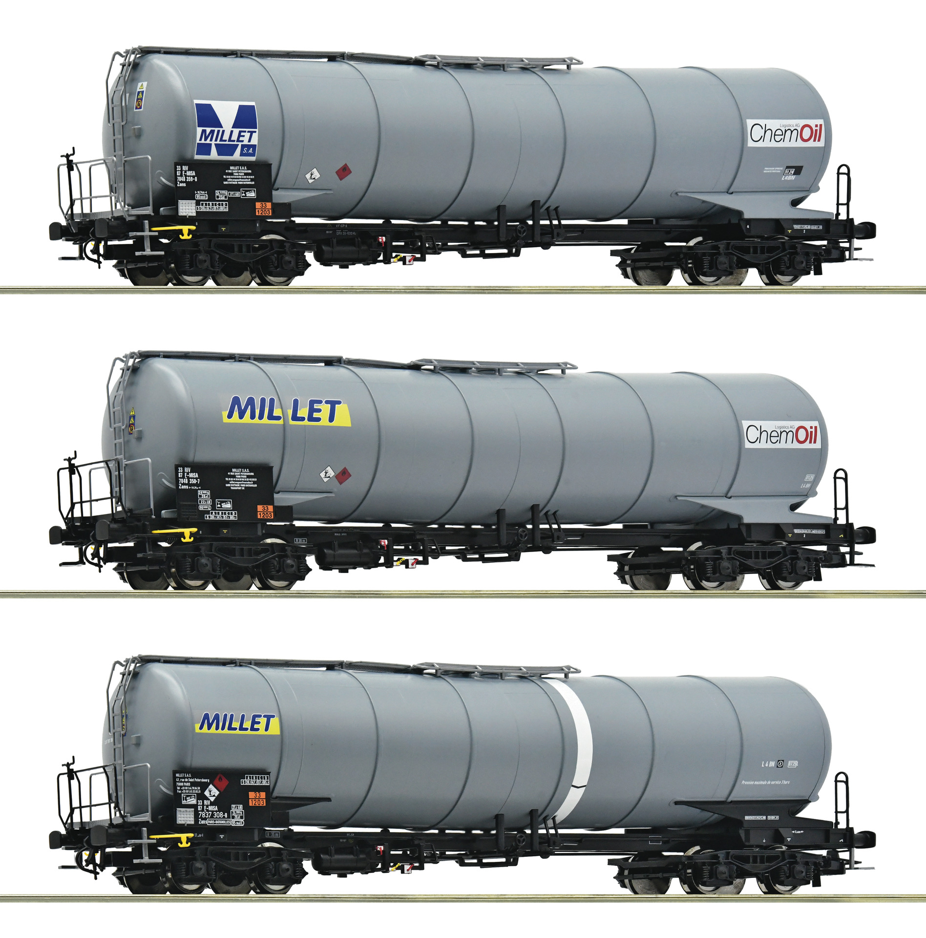 ROCO 6600091 3er Set Kesselwag. Zacns Mille - vasutmodell.com