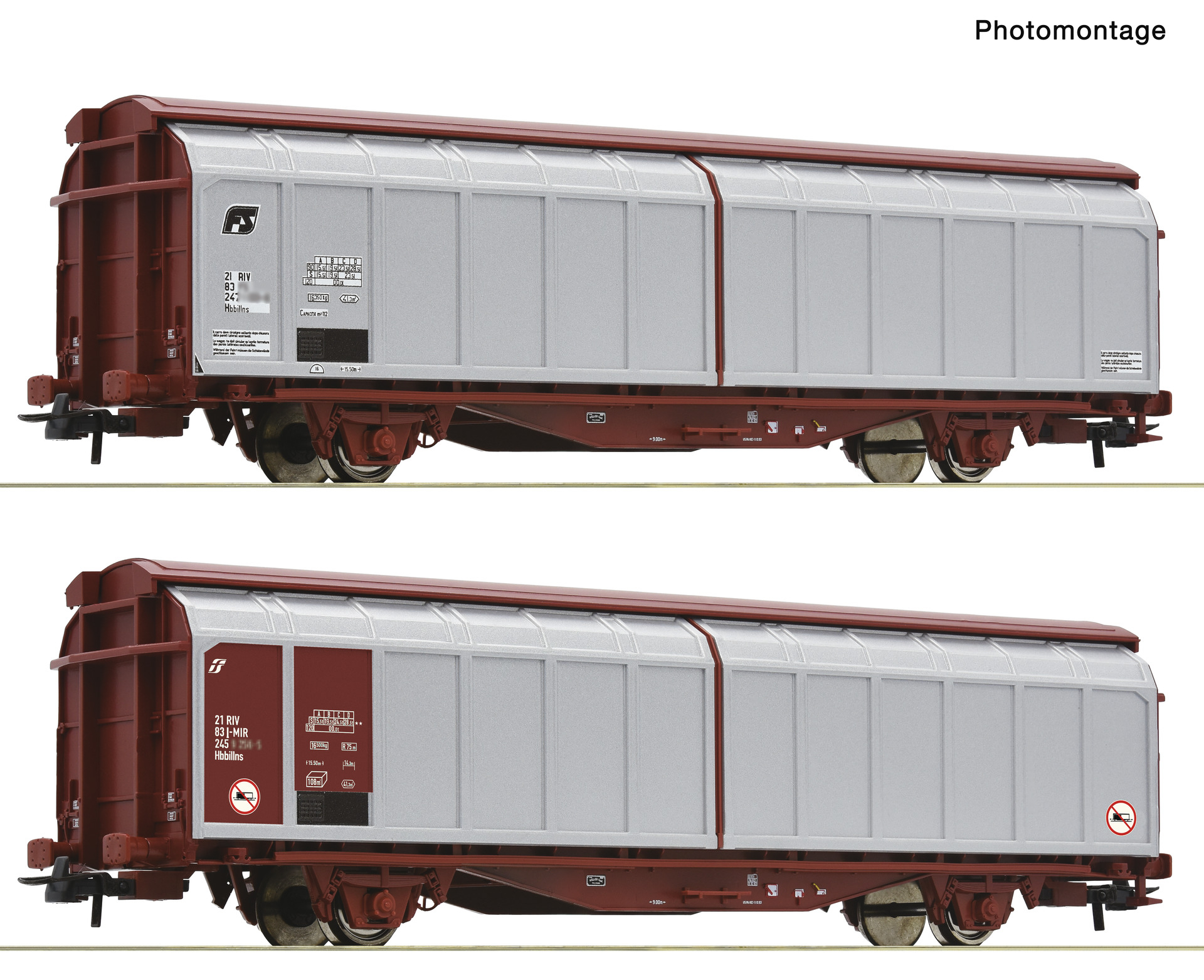 ROCO 6600308 2er Set Schiebewandwagen FS - vasutmodell.com