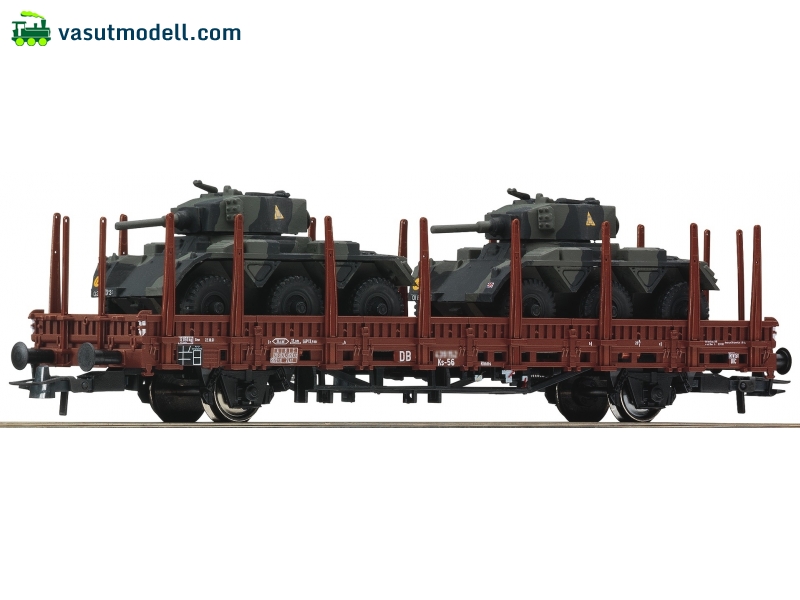 ROCO 67480 Rakoncáskocsi, Ks, 2×Saladin tankkal, DB, IV - vasutmodell.com