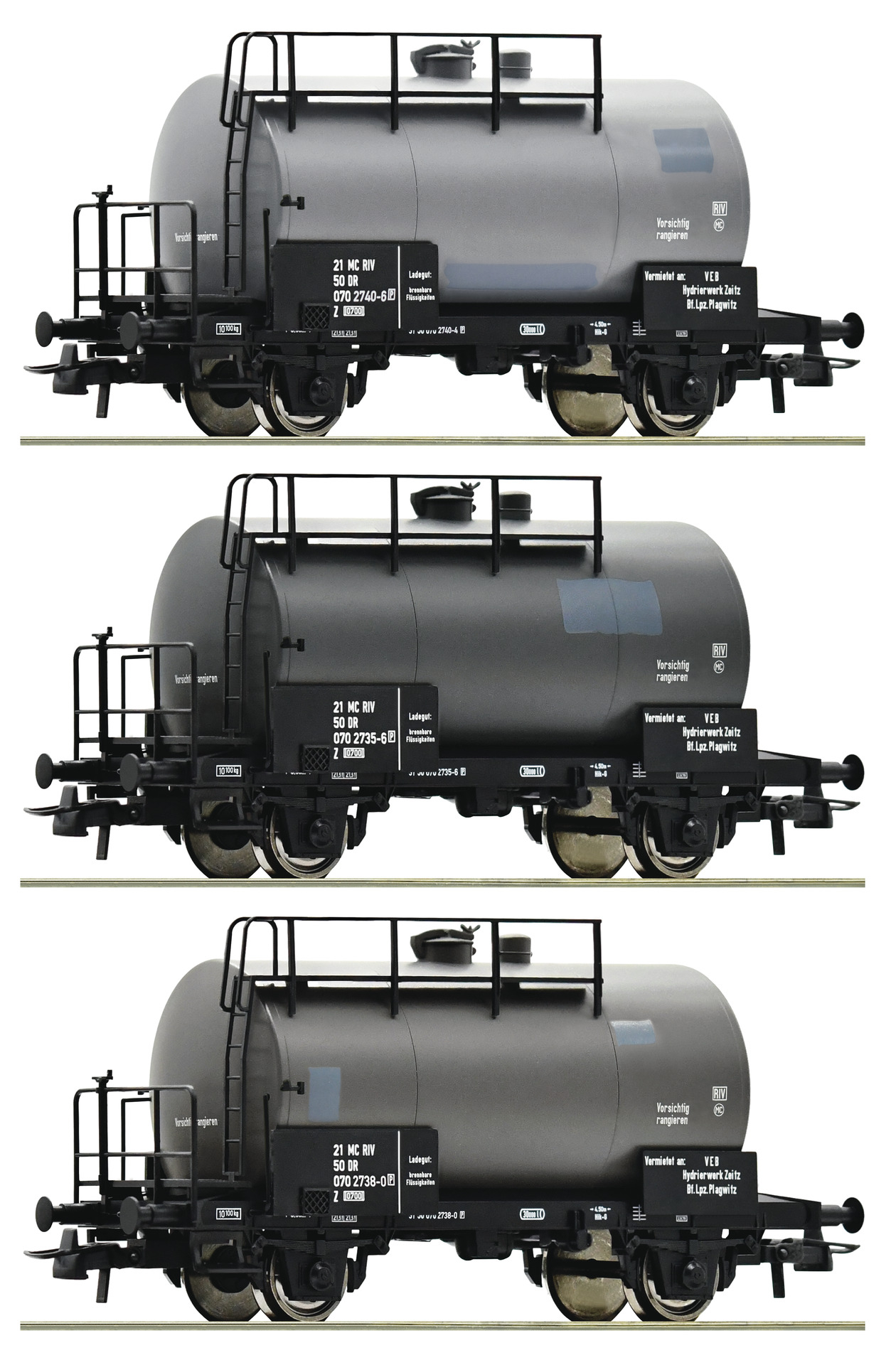 ROCO 77021 3er Set Kesselwag. DR - vasutmodell.com
