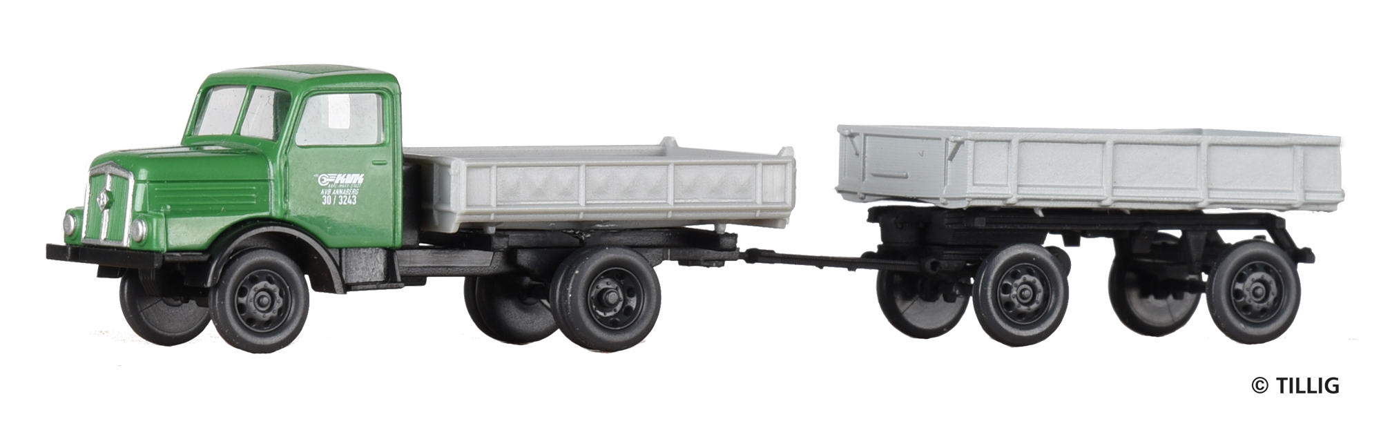 TILLIG 19080 LKW H3A Kipper mit Anhänger VEB Kraftverkehr Karl Marx ...