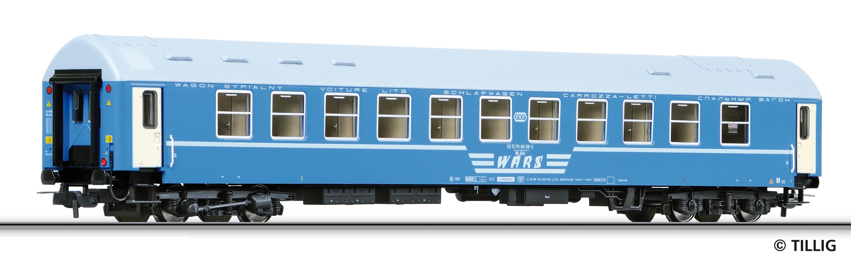TILLIG 74775 Hálókocsi, Y sorozat, PKP, WARS - vasutmodell.com